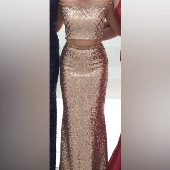 Dresses | Sparkle Rose Gold Prom Dress | Poshmark